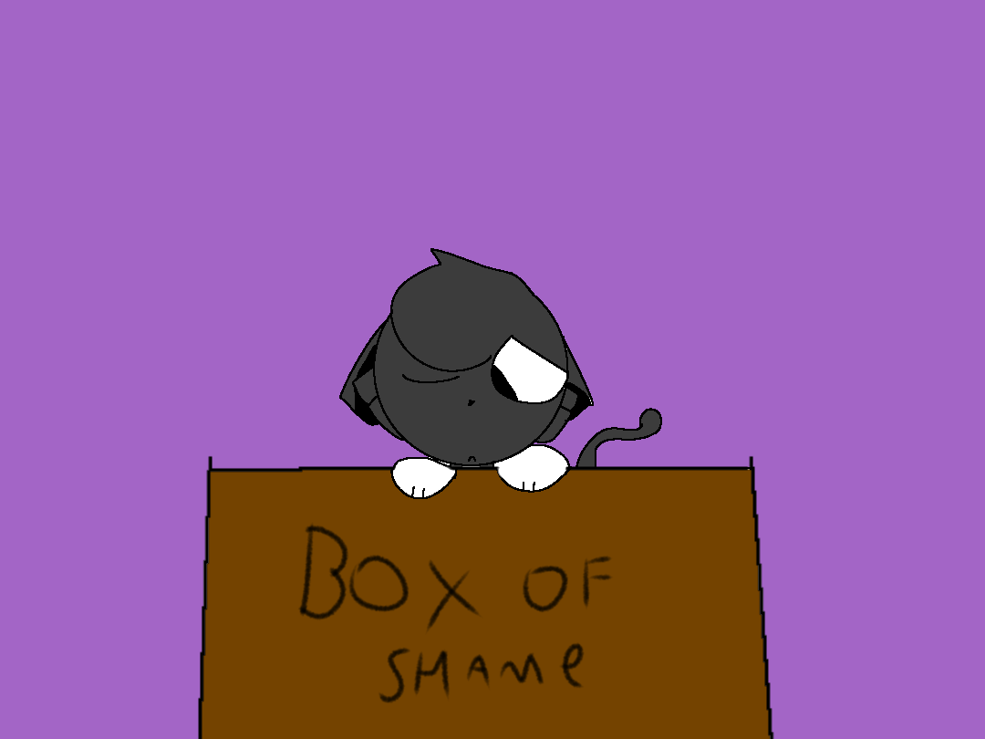 Cartoon cat in a box of shame ÒnÓ - ibisPaint