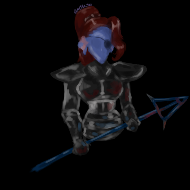 FanArt Undyne with a bloody spear - ibisPaint
