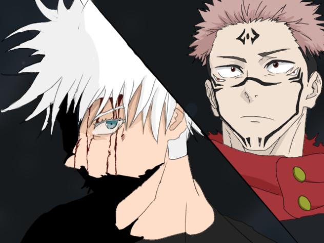 Zombie Gojo bodying Sukuna and Yuta - ibisPaint