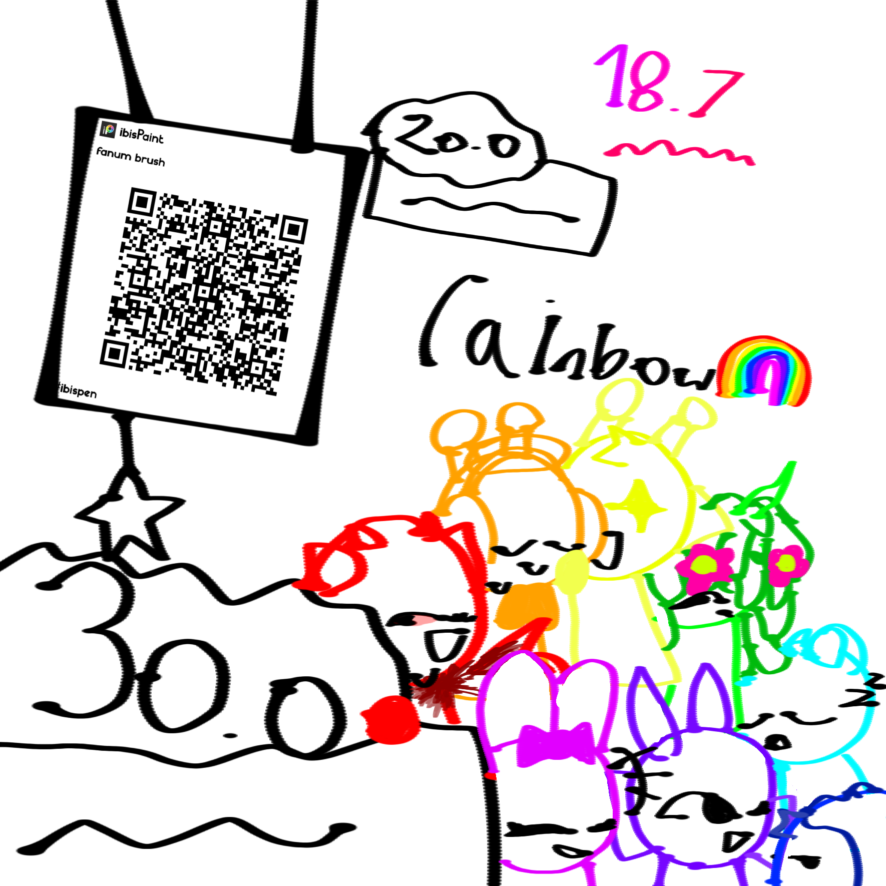 pew pew sprunki rainbow attack - ibisPaint