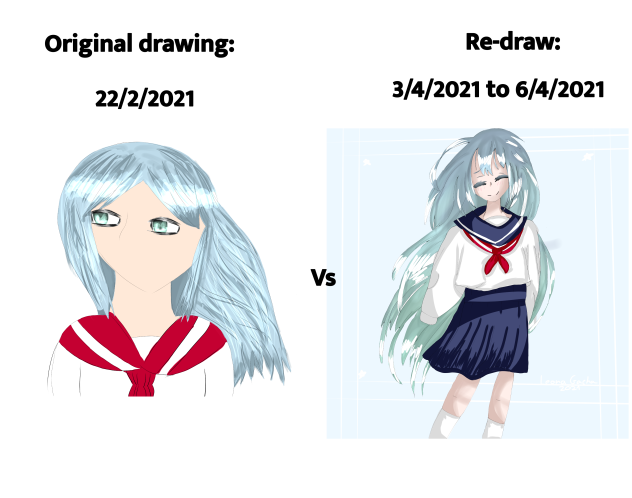 Comparison1st drawing(on ibis)vs redraw - ibisPaint