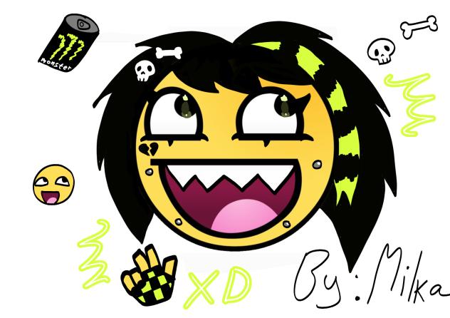 lime emo scene scenecore epic face gurll - ibisPaint