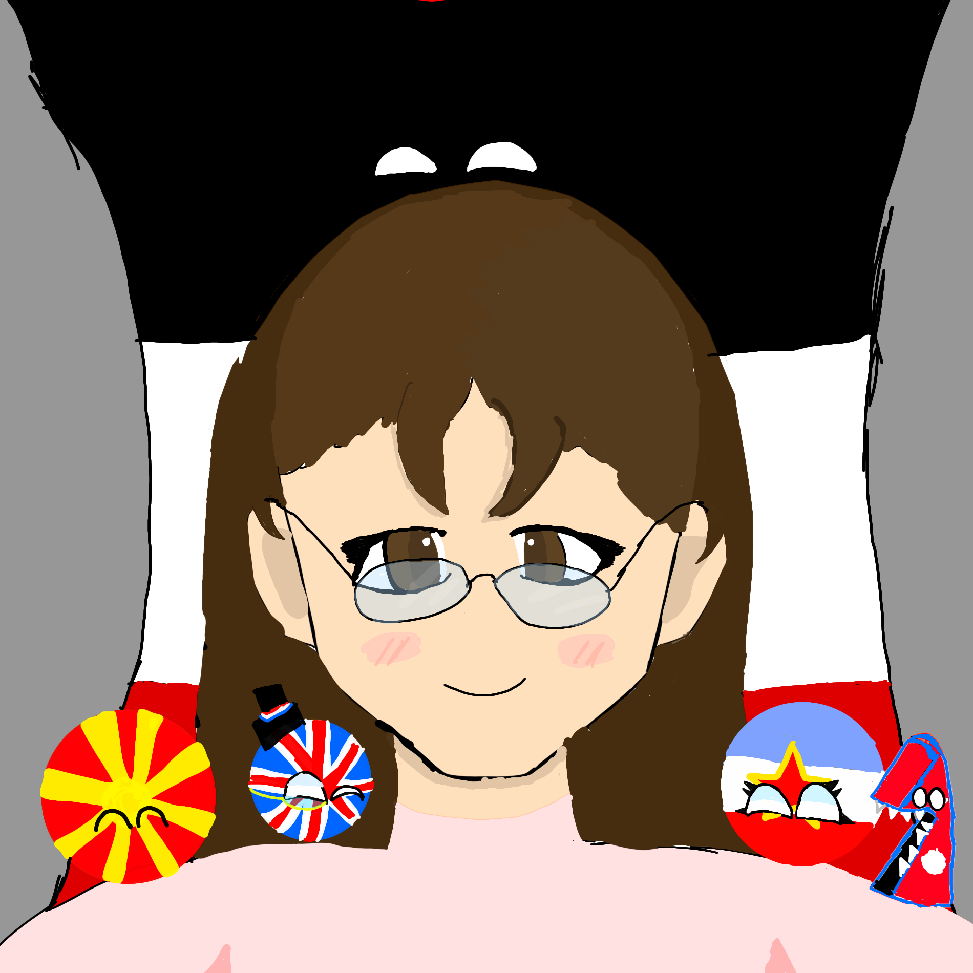 My anime self and countryballs - ibisPaint