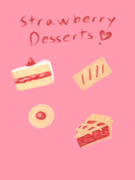 strawberry desserts - ibisPaint