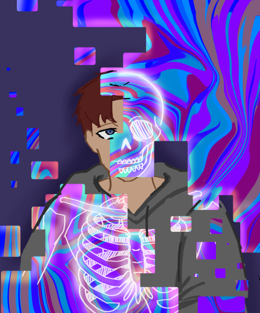 rainbow skeleton boy - ibisPaint