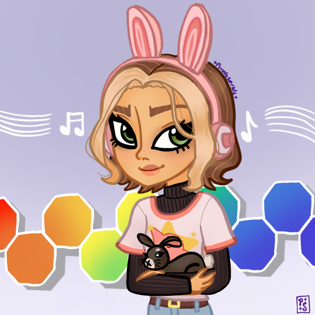 Musical Girl and Her Rabbit 🐇 - ibisPaint
