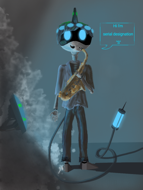 Murder Drone 'S' with his saxophone - ibisPaint