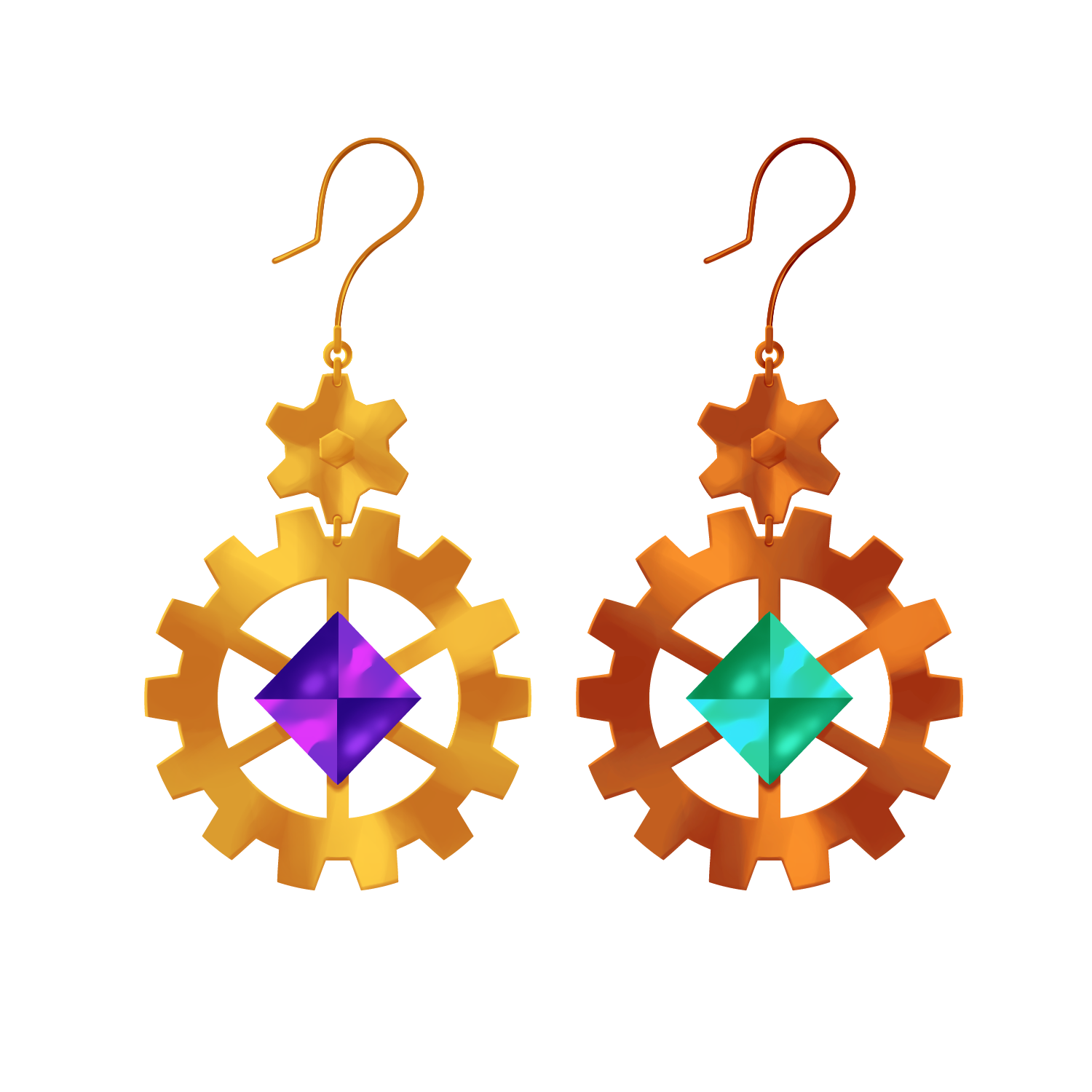 Gear earrings - ibisPaint