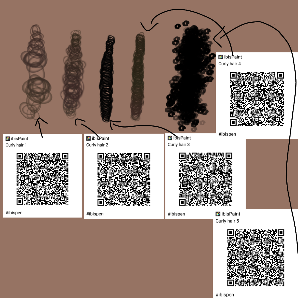 Curly hair qr codes!! - ibisPaint