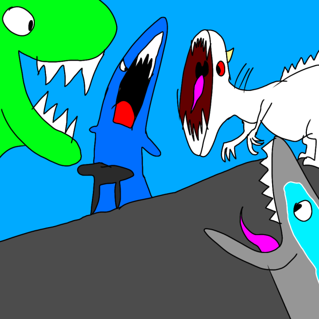 Mosasaurus Kill I-rex - ibisPaint