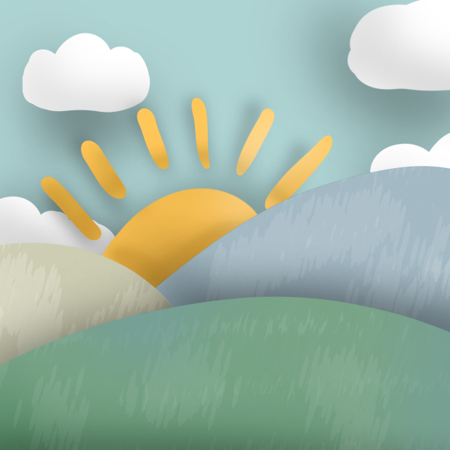 Sun behind the hills - ibisPaint