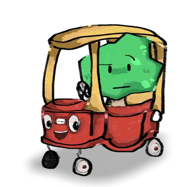 tree in those kiddy car things - ibisPaint