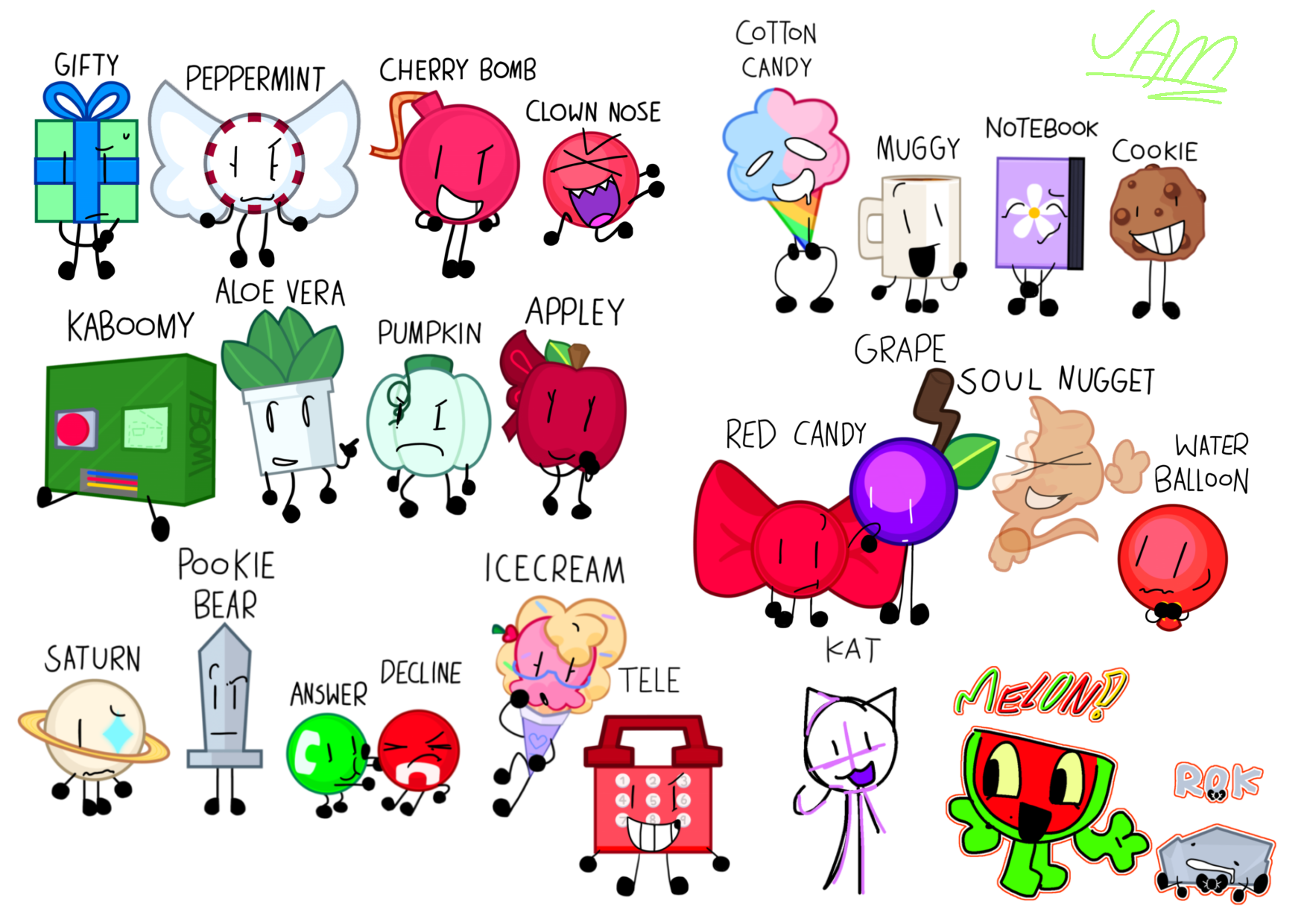 SOS (silly object show) entire cast pic! - ibisPaint