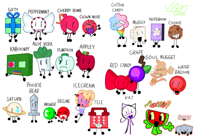 SOS (silly object show) entire cast pic! - ibisPaint