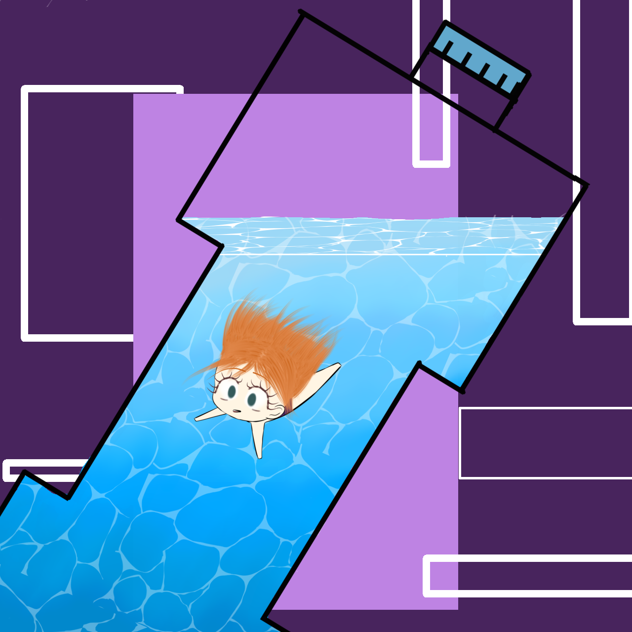 💧☁️★girl trapped in a water bottle★🔮💧 - ibisPaint