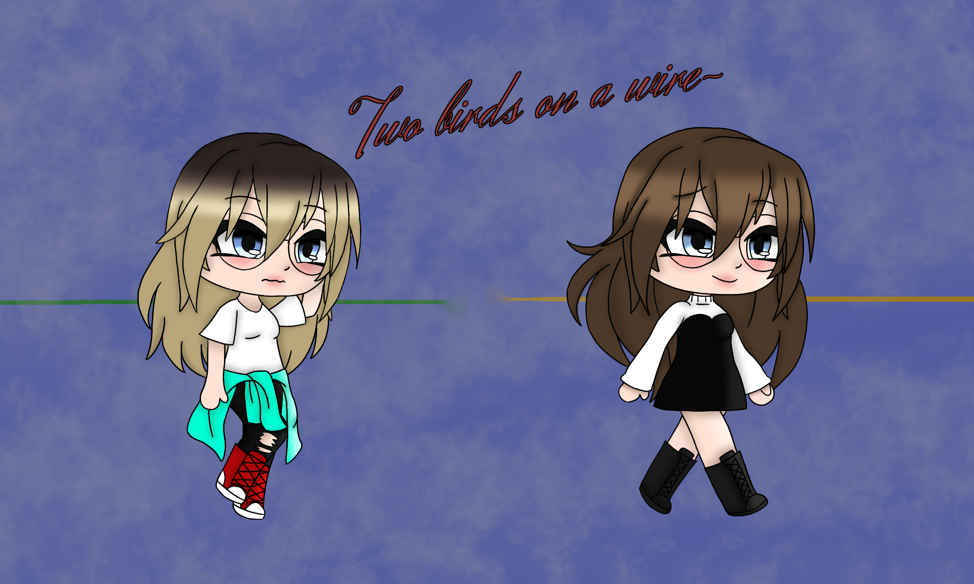 Two Birds on a wire - ibisPaint