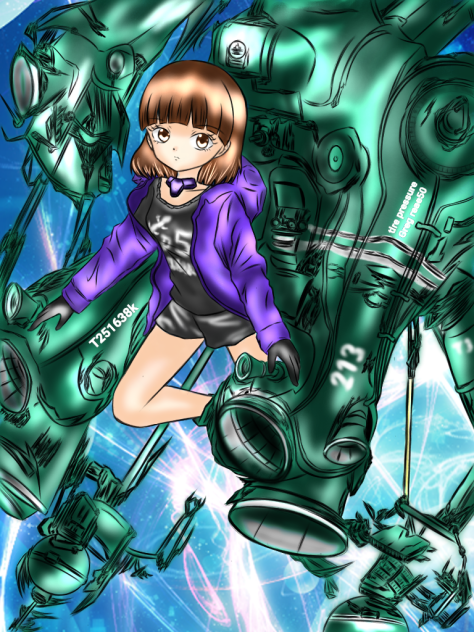 girl with scrap - ibisPaint