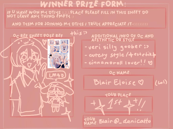 Lexii's Dtiys Winner Prize Form!! - ibisPaint