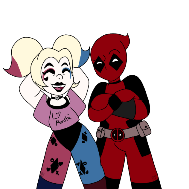 Harley and Deadpool - ibisPaint