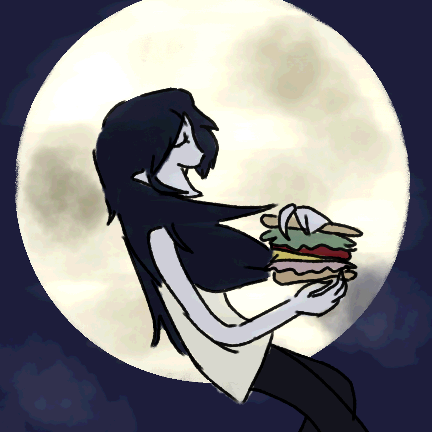 Marceline eating a sandwich - ibisPaint