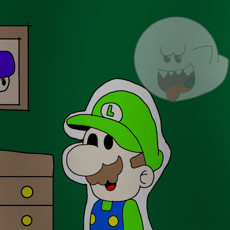 Paper Luigi (Fan Art) - ibisPaint