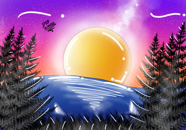 por do sol - ibisPaint