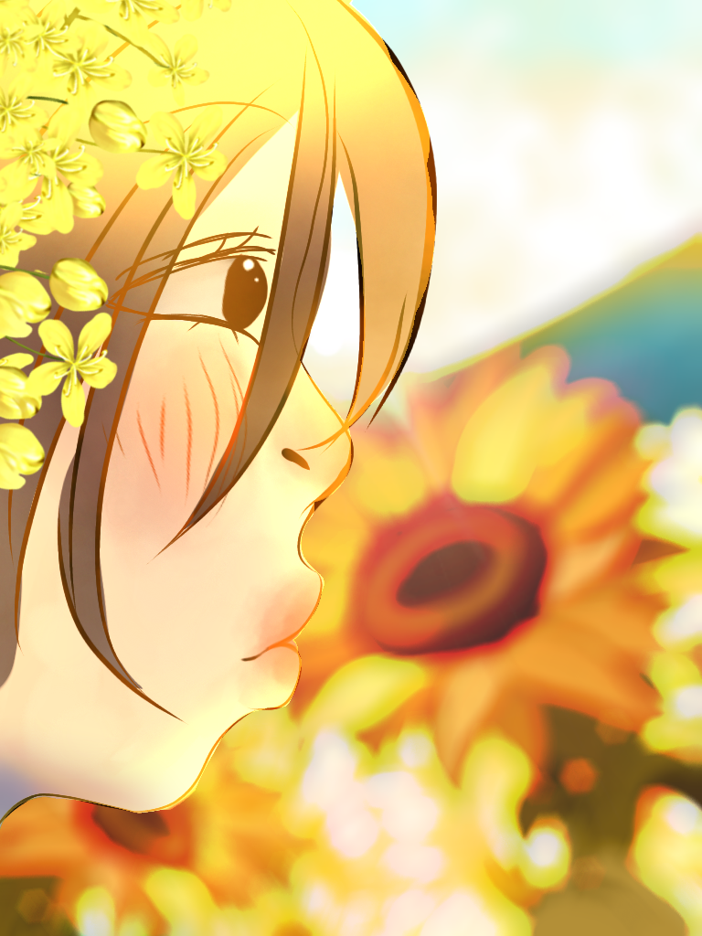 girl with the sunflowers🌻 - ibisPaint