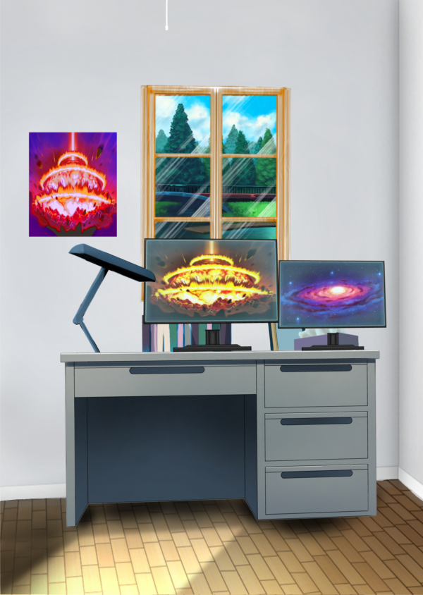 Gamer white room with window - ibisPaint