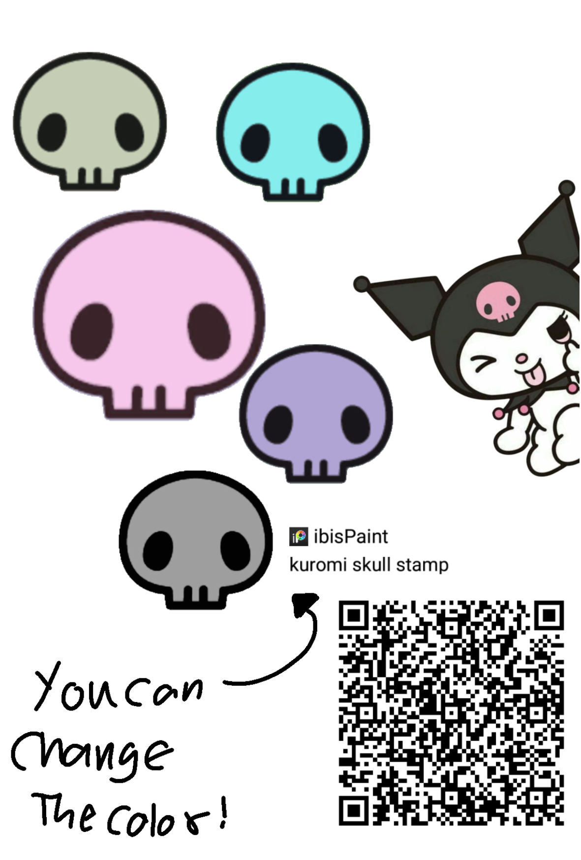kuromi skull stamp - ibisPaint
