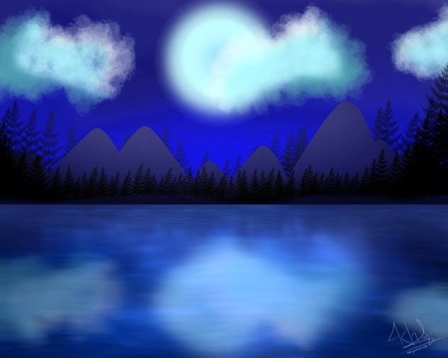 Mountain Night View 2021 ver - ibisPaint