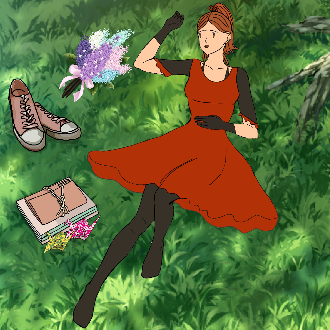 Laying down under the natural forest - ibisPaint