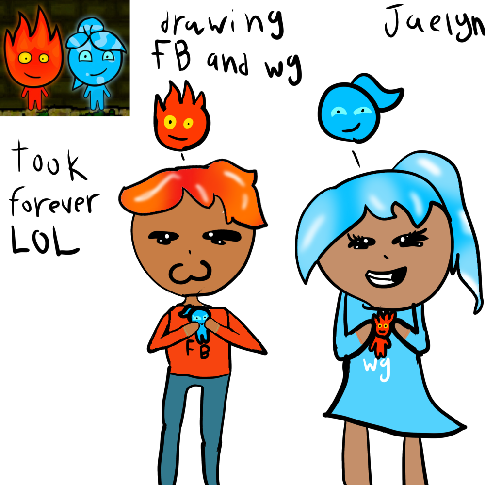 Drawing FB and WG (Fireboy and Watergirl - ibisPaint