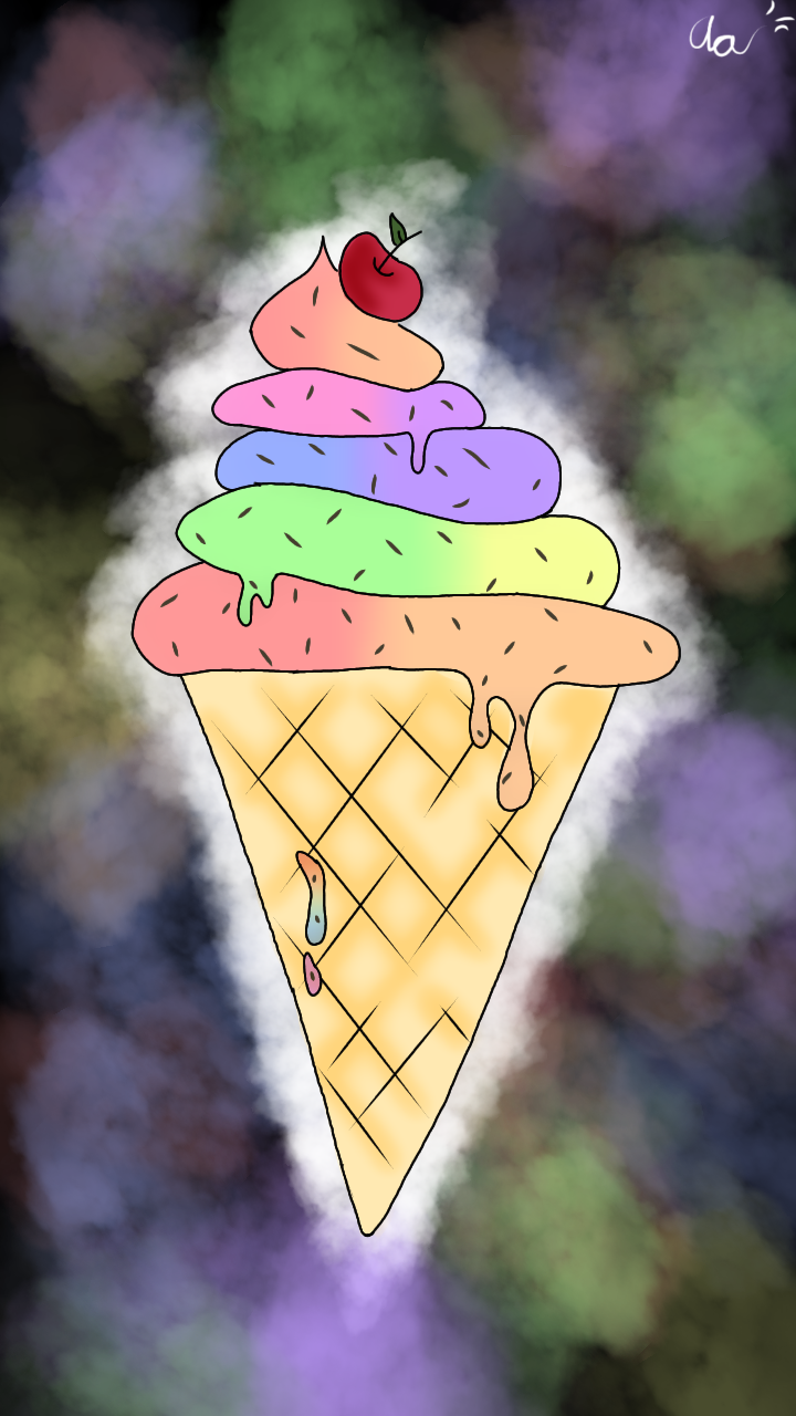 pastel rainbow ice cream - ibisPaint