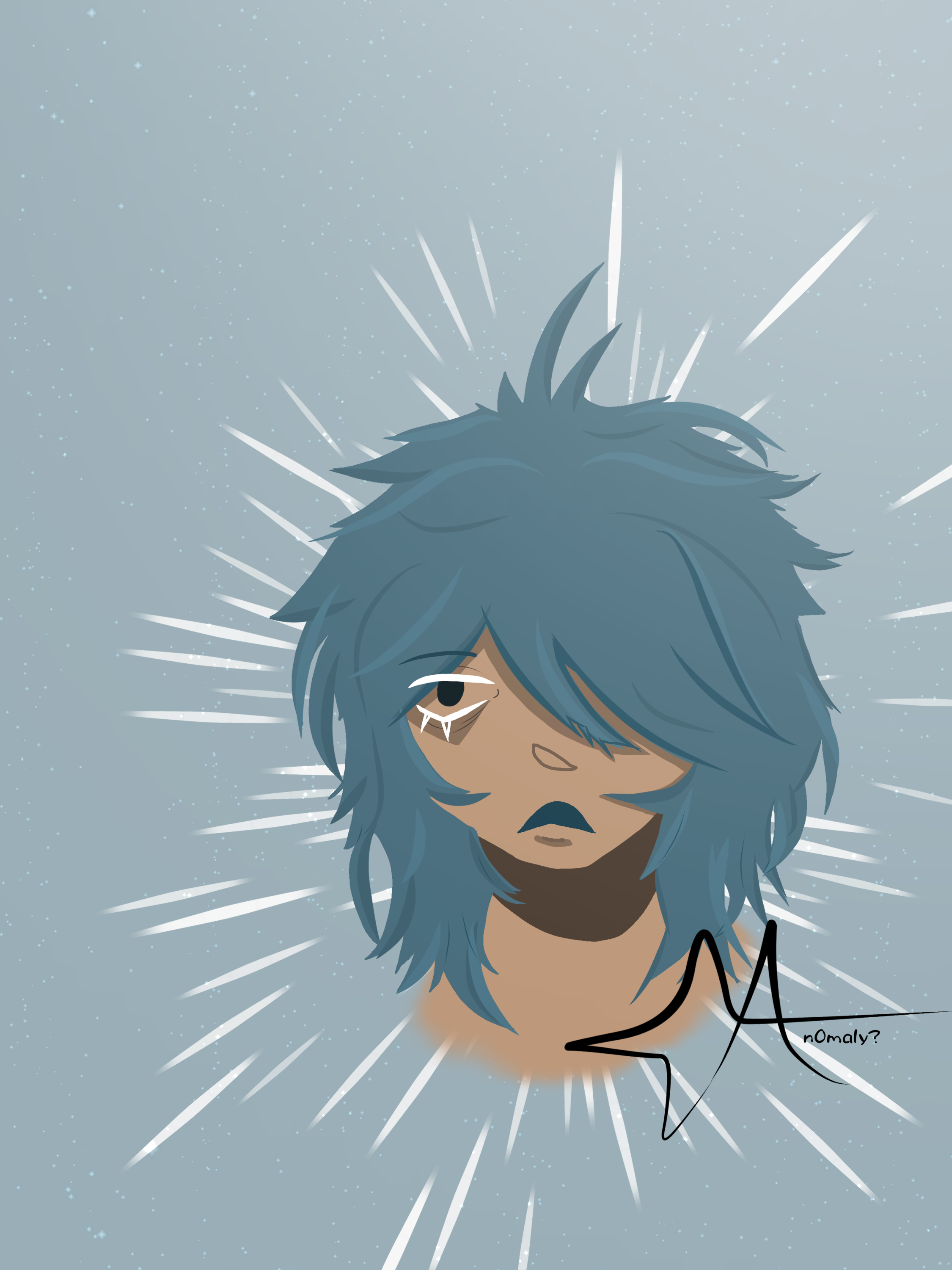 Blue haired girl - ibisPaint