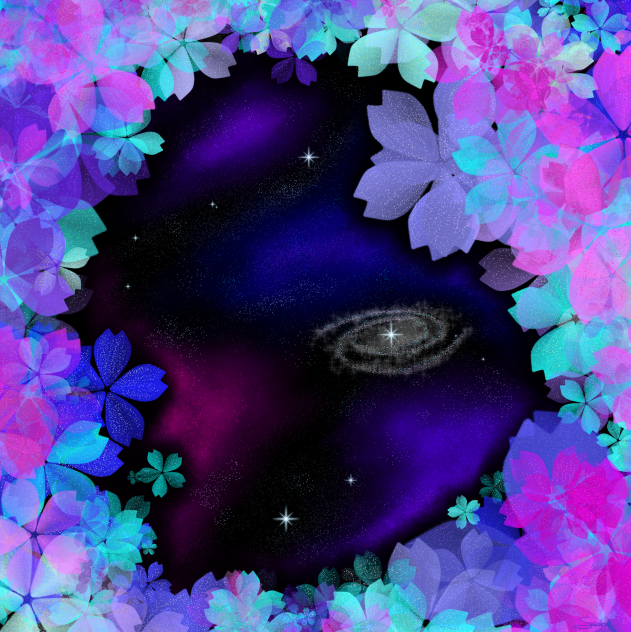 Flowers in Space - ibisPaint