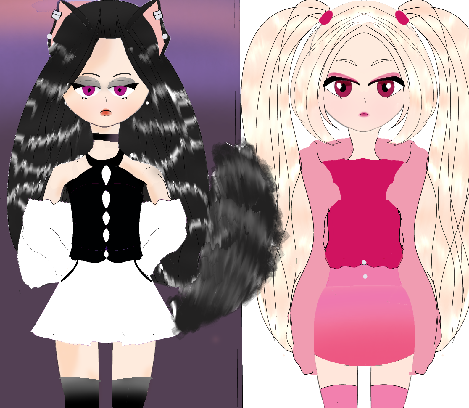 emo Violet and girly girl Emily - ibisPaint