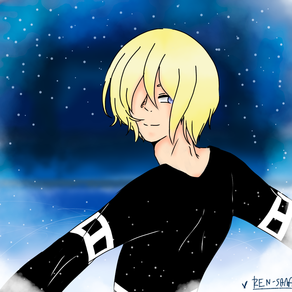 snow ice skating - ibisPaint