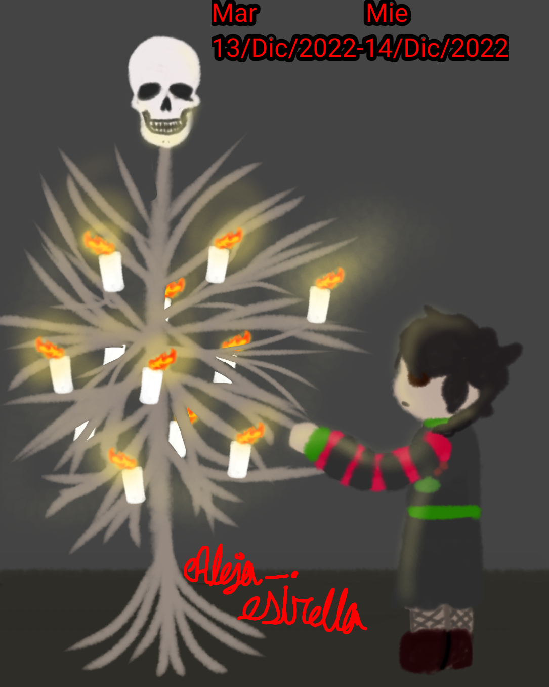 Merlina Decorando el Arbol de Navidad - ibisPaint