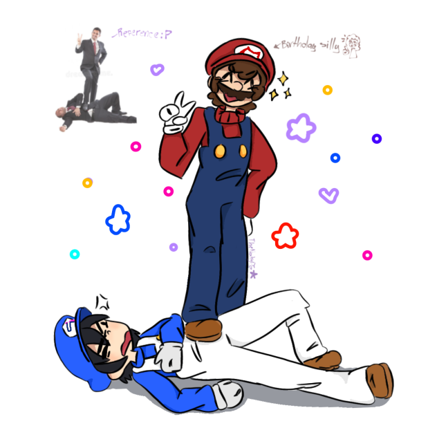 Silly pose Mario & SMG4 XD - ibisPaint