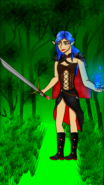 D&D character sketch version 2 - ibisPaint