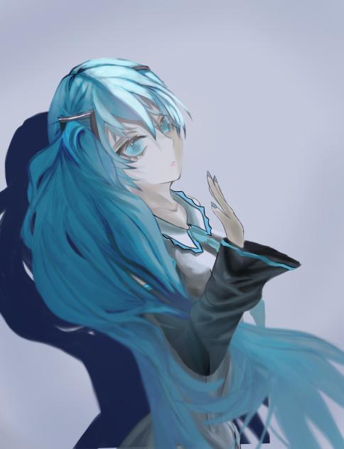 Miku figurine side view - ibisPaint