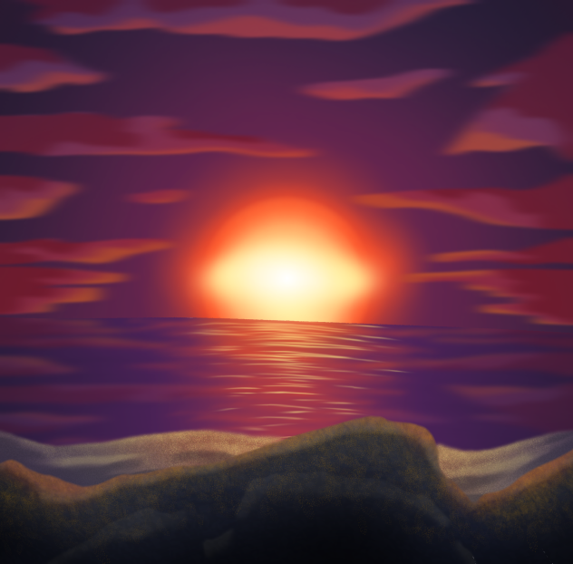 Beach sunset - ibisPaint