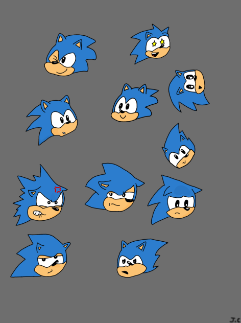 Classic Sonic expressions - ibisPaint