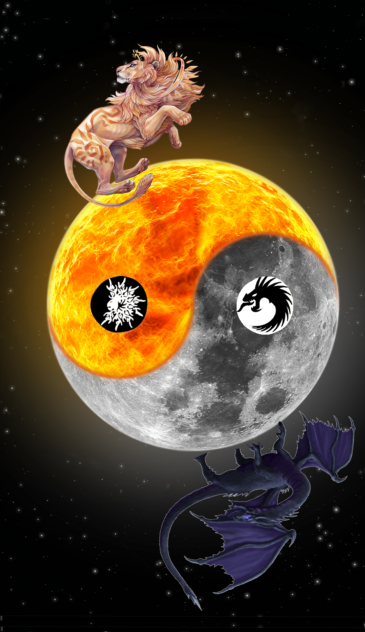 yin yang, moon sun, dragon tiger. - ibisPaint