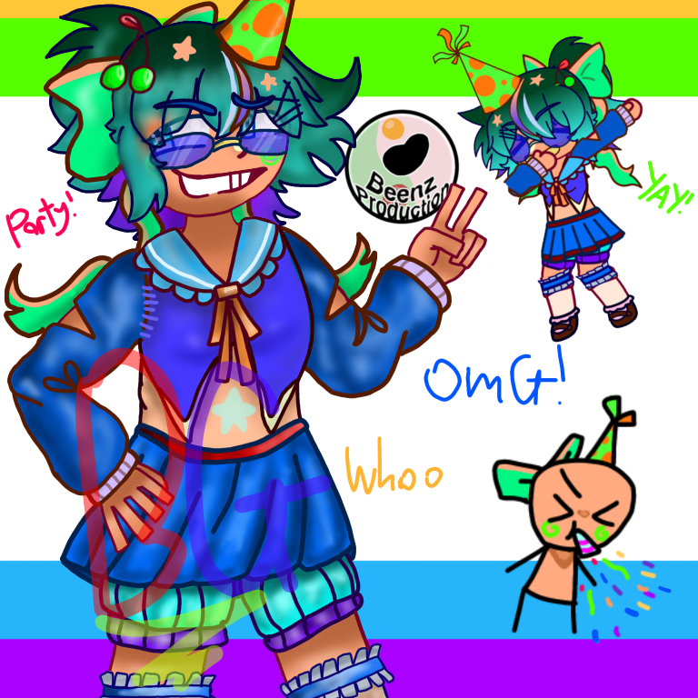 Drew a gacha character I made with grey - ibisPaint