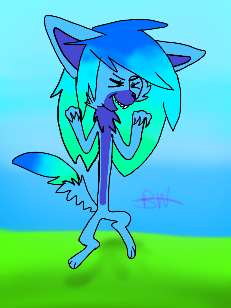 blue furry jumping (speed art) - ibisPaint
