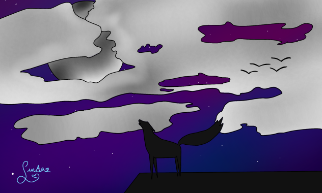 Lone Wolf with the Galaxy {Speedpaint} - ibisPaint