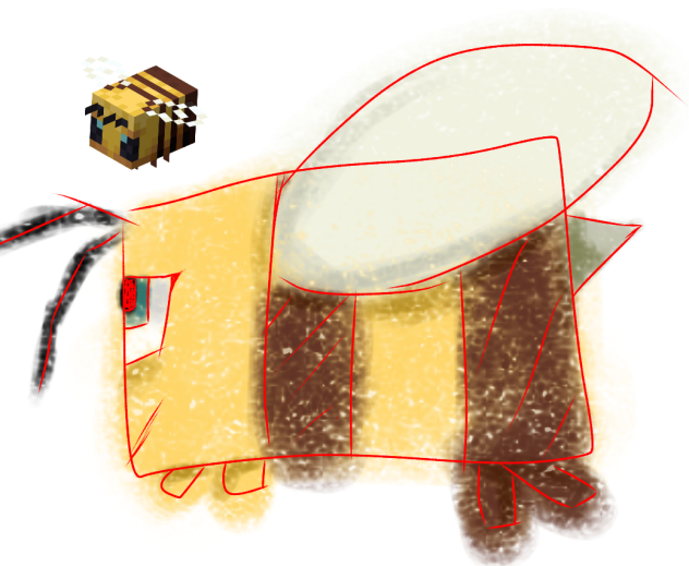 sketchy minecraft bee.. - ibisPaint