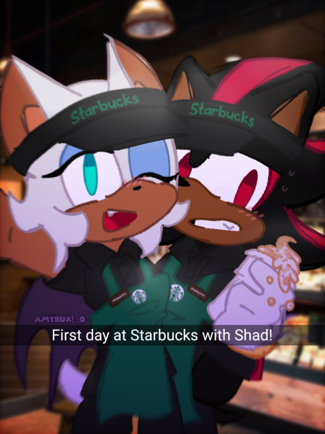 Rouge and Shadow at Starbucks! - ibisPaint