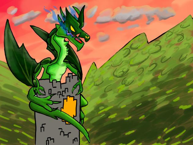 Dragon tower WIP - ibisPaint